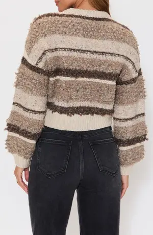 VICI Striped Bouclé Knit Sweater