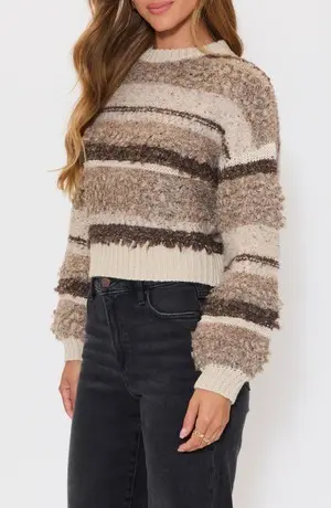 VICI Striped Bouclé Knit Sweater