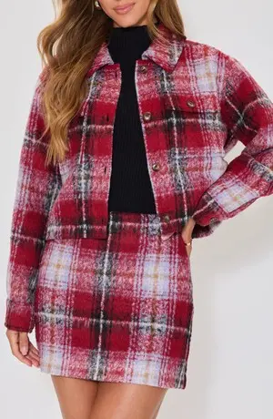 VICI Margaret Plaid Crop Shirt Jacket