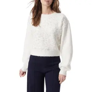 DO BY DEE OCLEPPO Sequin Embellished Crewneck Sweater - Gardenia