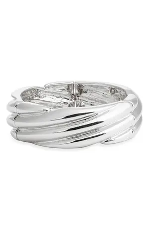 Nordstrom Twisted Cuff Stretch Bracelet - Silver