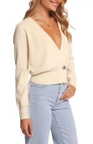PETAL & PUP Caterina One-button Cardigan - Cream