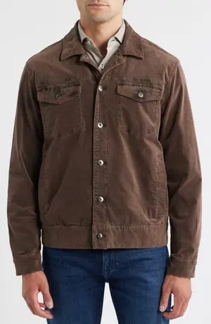 Johnnie-o Cotton Stretch Corduroy Trucker Jacket