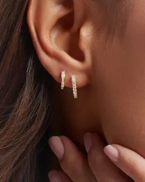 ZARUX Diamond Huggie Earrings
