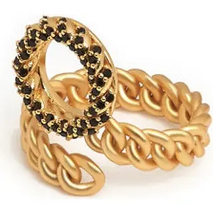 ZARUX Circle Twist Cuban Vermeil Ring - Yellow Gold