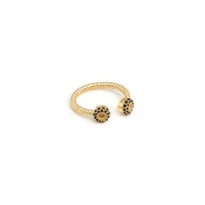ZARUX Twist Black Onyx Ring - Yellow Gold
