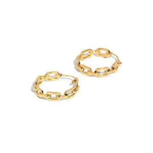 ZARUX Modern Day Hoop Earrings - Yellow Gold