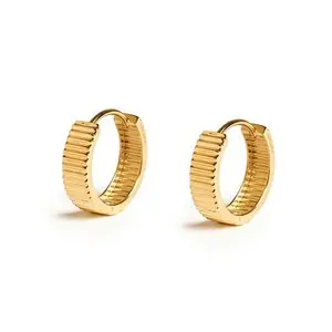 ZARUX Earrings 14k Gold Hoop - Yellow Gold
