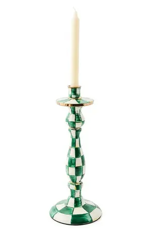 MACKENZIE-CHILDS Check Large Enameled Steel Candleholder