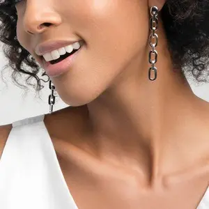 ZARUX Drop Earrings - White Gold