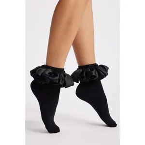HIGH HEEL JUNGLE Amelia Ankle Socks - Black