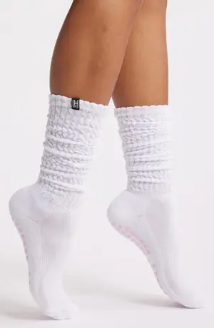 HIGH HEEL JUNGLE Scrunch Premium Grip Socks - White