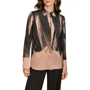 Donna Karan New York Printed Satin Blouse