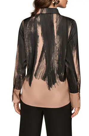 Donna Karan New York Printed Satin Blouse