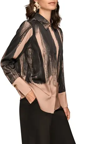 Donna Karan New York Printed Satin Blouse