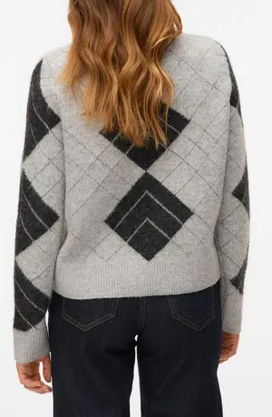 Vero Moda Metallic Argyle Cardigan