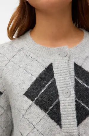 Vero Moda Metallic Argyle Cardigan