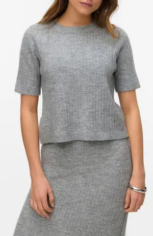 Vero Moda Ribbed Short Sleeve Sweater