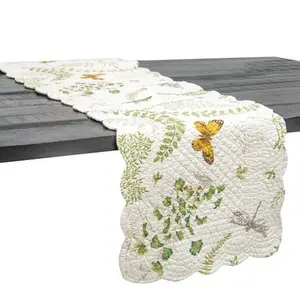 C&F HOME Althea Cotton Quilted Reversible Spring Table Runner 14" X 51