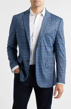 DANIEL HECHTER Check Knit Sport Coat - Blue