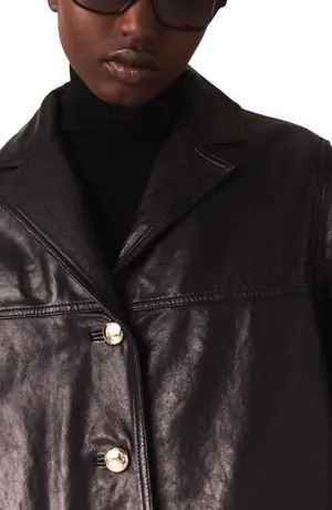 Maje Quilted Leather Jacket