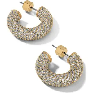 MIRANDA FRYE Dolly Pavè Hoop Earrings - Gold