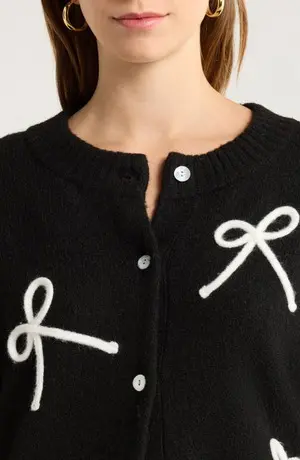 Rails Francesca Intarsia Bow Cardigan