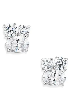 Nadri Stellar Cluster Stud Earrings - Rhodium