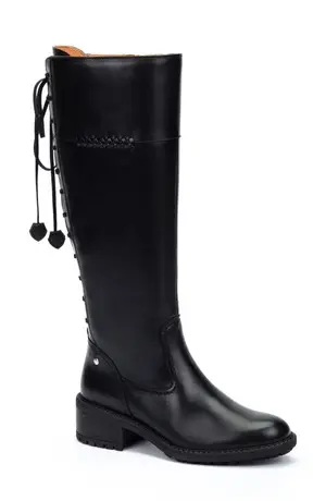 Pikolinos Medina Leather Riding Boot - Black