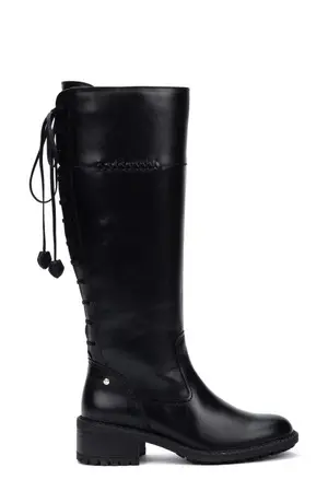 Pikolinos Medina Leather Riding Boot - Black