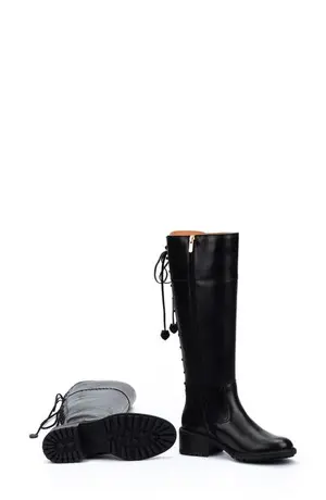 Pikolinos Medina Leather Riding Boot - Black