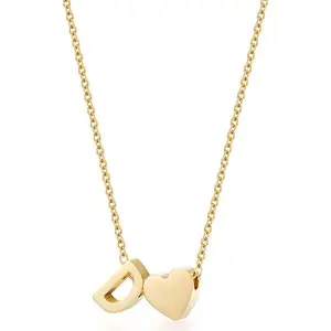 JANE BASCH DESIGNS Initial Heart Pendant Necklace Yellow-d