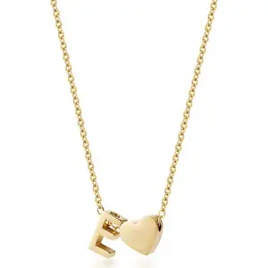 JANE BASCH DESIGNS Initial Heart Pendant Necklace - Yellow-e