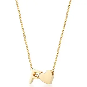 JANE BASCH DESIGNS Initial Heart Pendant Necklace - Yellow-f