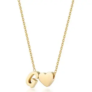 JANE BASCH DESIGNS Initial Heart Pendant Necklace Yellow-g