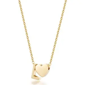 JANE BASCH DESIGNS Initial Heart Pendant Necklace Yellow-l