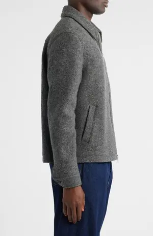 WAX LONDON Eldon Boiled Wool Zip Jacket