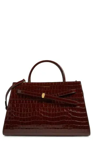 Veronica Beard Large Croc Embossed Leather Tote