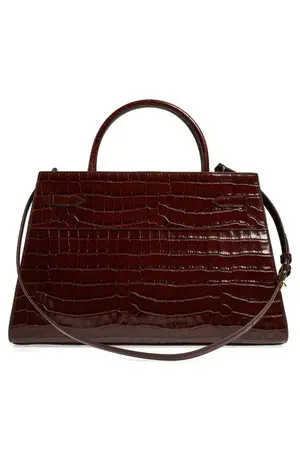 Veronica Beard Large Croc Embossed Leather Tote
