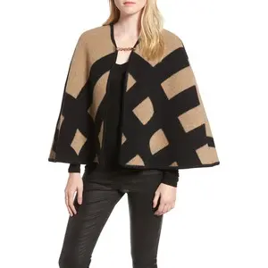 Burberry Check Wool And Cashmere Poncho