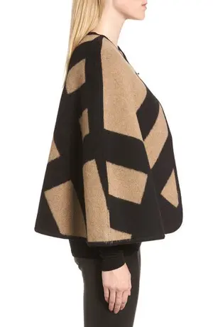 Burberry Check Wool And Cashmere Poncho