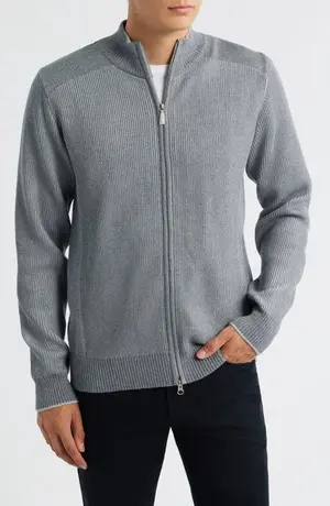 EMANUEL BERG Merino Wool Zip Cardigan