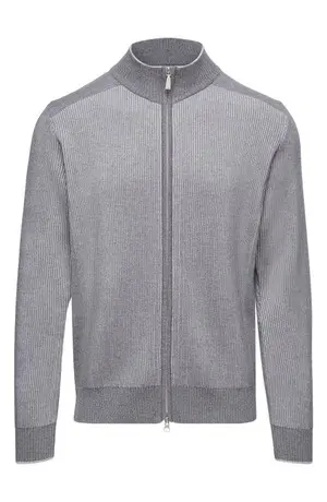 EMANUEL BERG Merino Wool Zip Cardigan