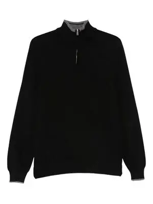 Fedeli Half-zip Sweatshirt - Black