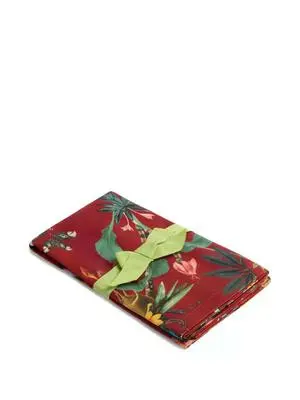 La DoubleJ X Beto Val Fantastic Creatures Floral-print Napkins - Red