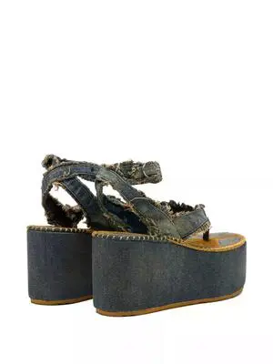 DIESEL® Frayed-edge Platform Sandals