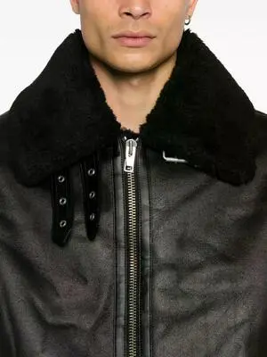 DUNST Shearling-collar Zip Jacket