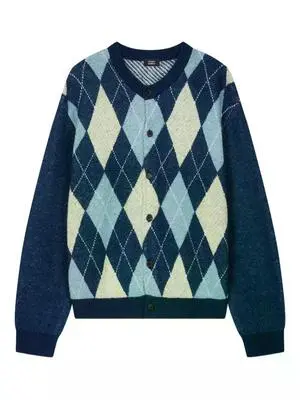 STUDIO TOMBOY Diamond-pattern Cardigan - Blue
