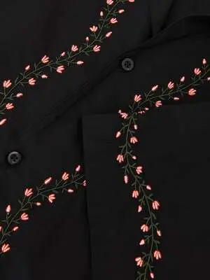 LES DEUX Floral-embroidered Shirt