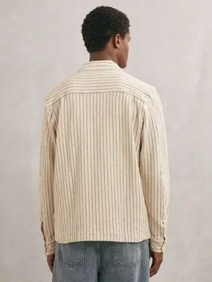 LES DEUX Textured Stripe Overshirt